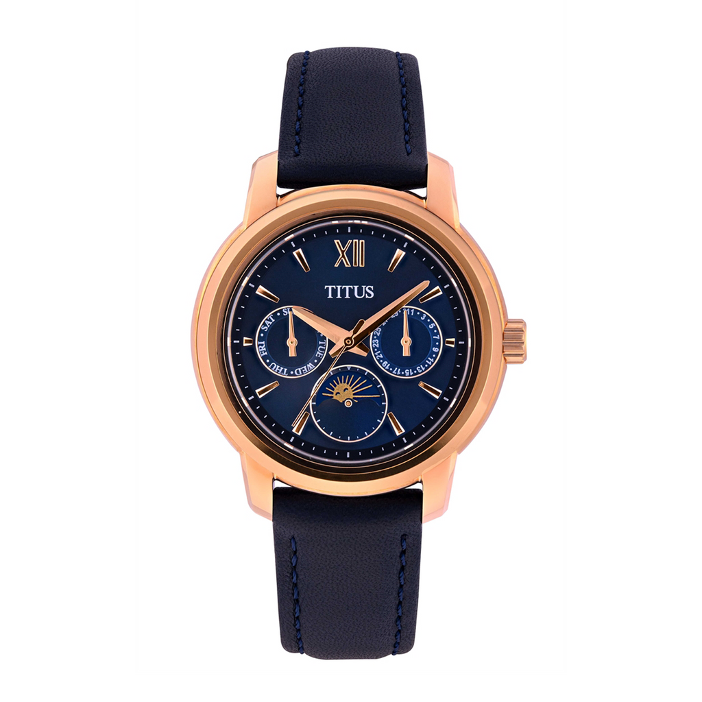DEVOT MULTI-FUNCTION WITH DAY NIGHT INDICATOR QUARTZ LEATHER WOMEN ...